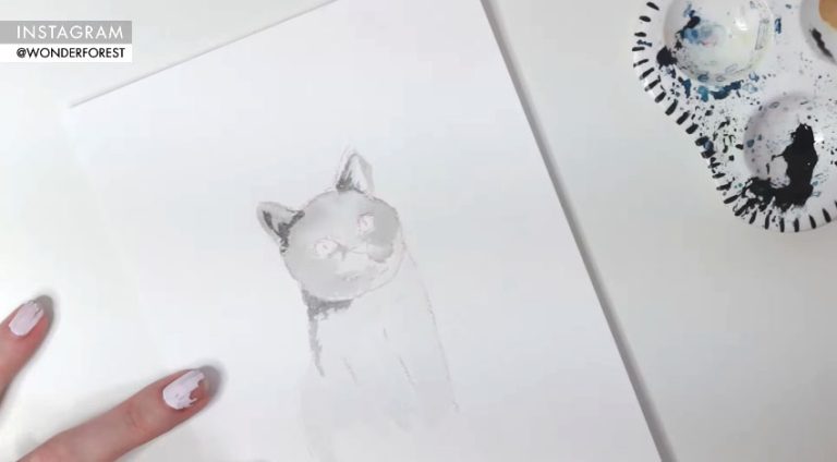 How to Draw and Paint a Cat with Watercolour - Watercolour Workshop